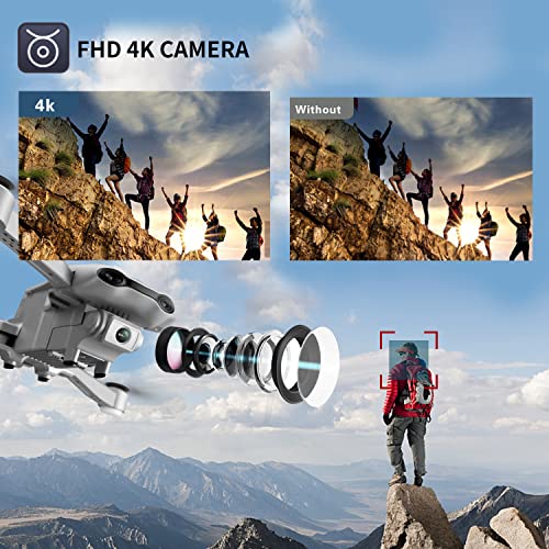 4DF3 GPS Drone with 4K Camera for Adults,5G FPV Live Video RC Quadcopter for Toys Gift,GPS Auto Return Home, Follow Me,Gravity Control,Waypoint Fly, Headless Mode,2 Batteries,