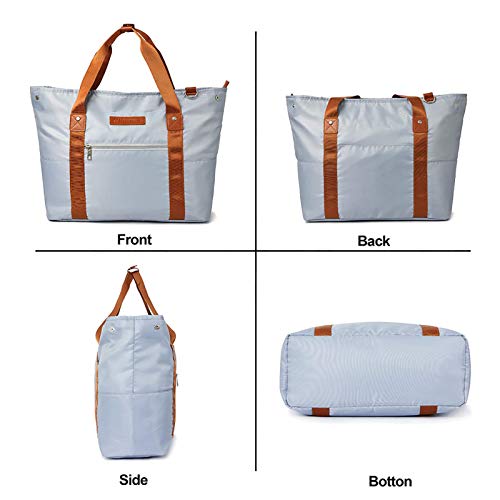 Baby Large Diaper Bag, Maternity Nappy Tote Bags for Mom Organizer Multi-Function Travel Shoulder Bag Waterproof with Stroller Straps, Nappy Changing Pad, Insulated Pockets Grey