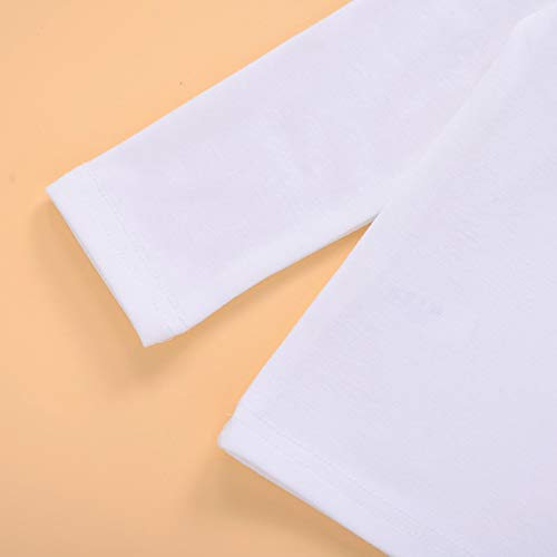Baby Little Girls Long Sleeve Shirts Turtleneck T-Shirt Tops Basic Solid Color Blouse Outfit for Toddler Kids Girl (White, 2-3 Years)