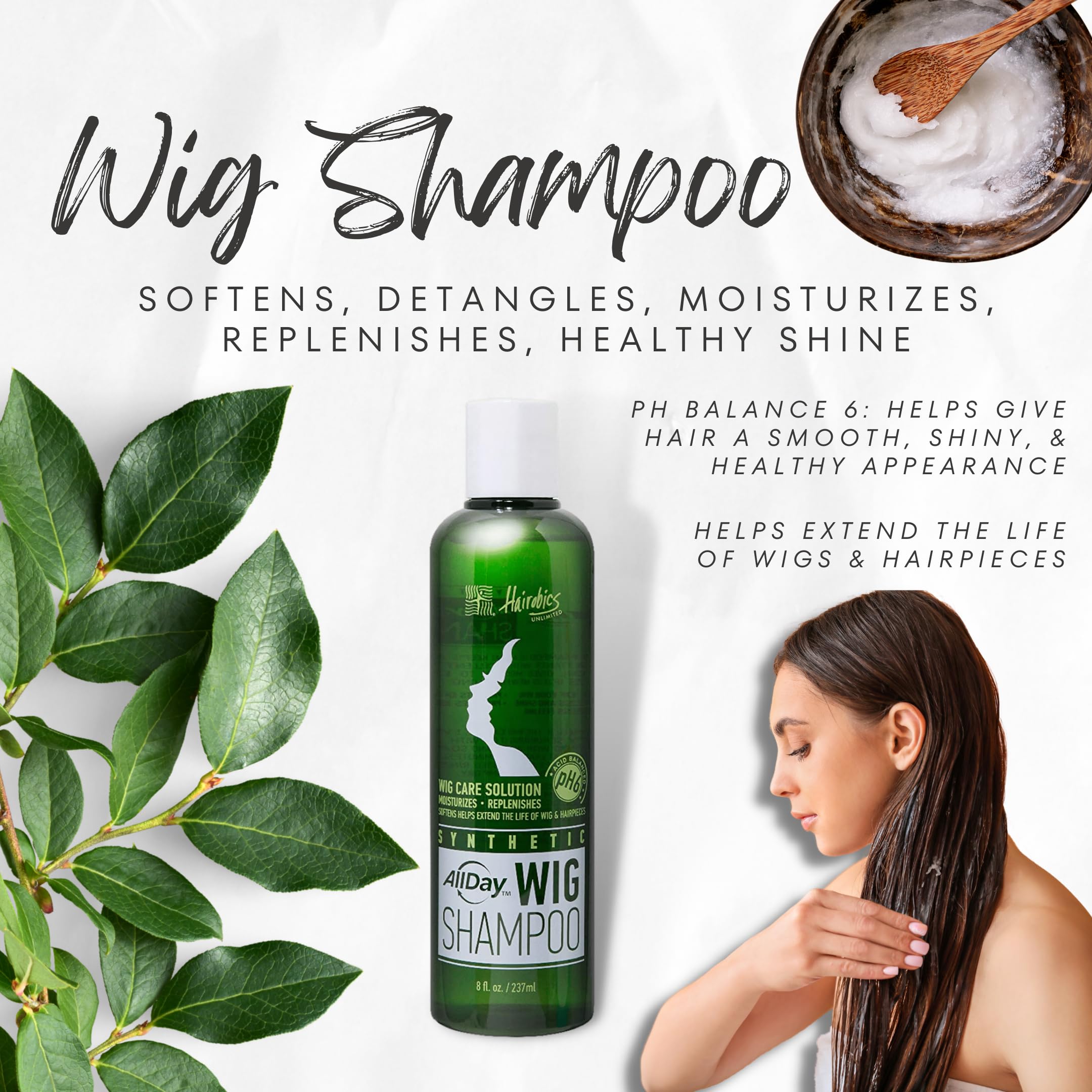 AllDay Locks Synthetic Wig Shampoo | Revitalizes and Refreshes | Cleanses & Extends Lifespan of Wigs & Hairpieces | Soft & Fresh Feeling, Grape Scent | 8 oz