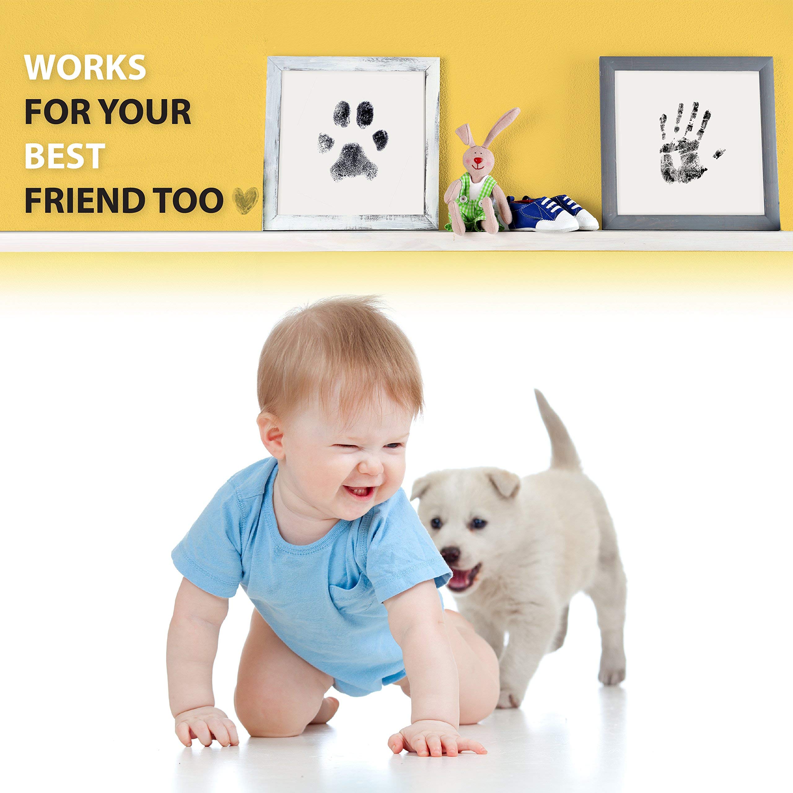 Baby Memory Book + Clean-Touch Ink Pad + 28 Monthly & Milestone Stickers. The Perfect Newborn Bundle for A New Mom by Tiny Gifts
