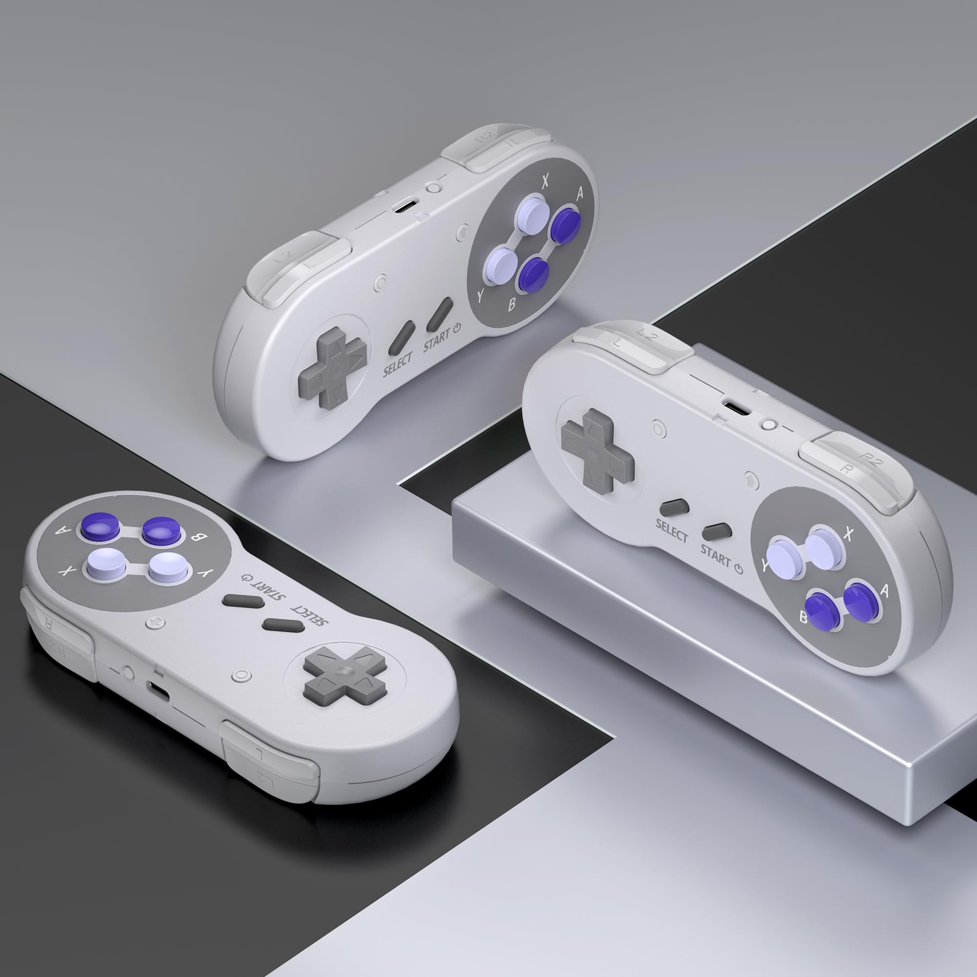 2 Pack PC USB SNES Retro Super Controller Gamepad Compatible with SNES Games, Retro SNES PC Controller Joypad for Windows PC iOS MAC Linux Raspberry Pi Retropie Sega Genesis Higan OpenEmu Emulator