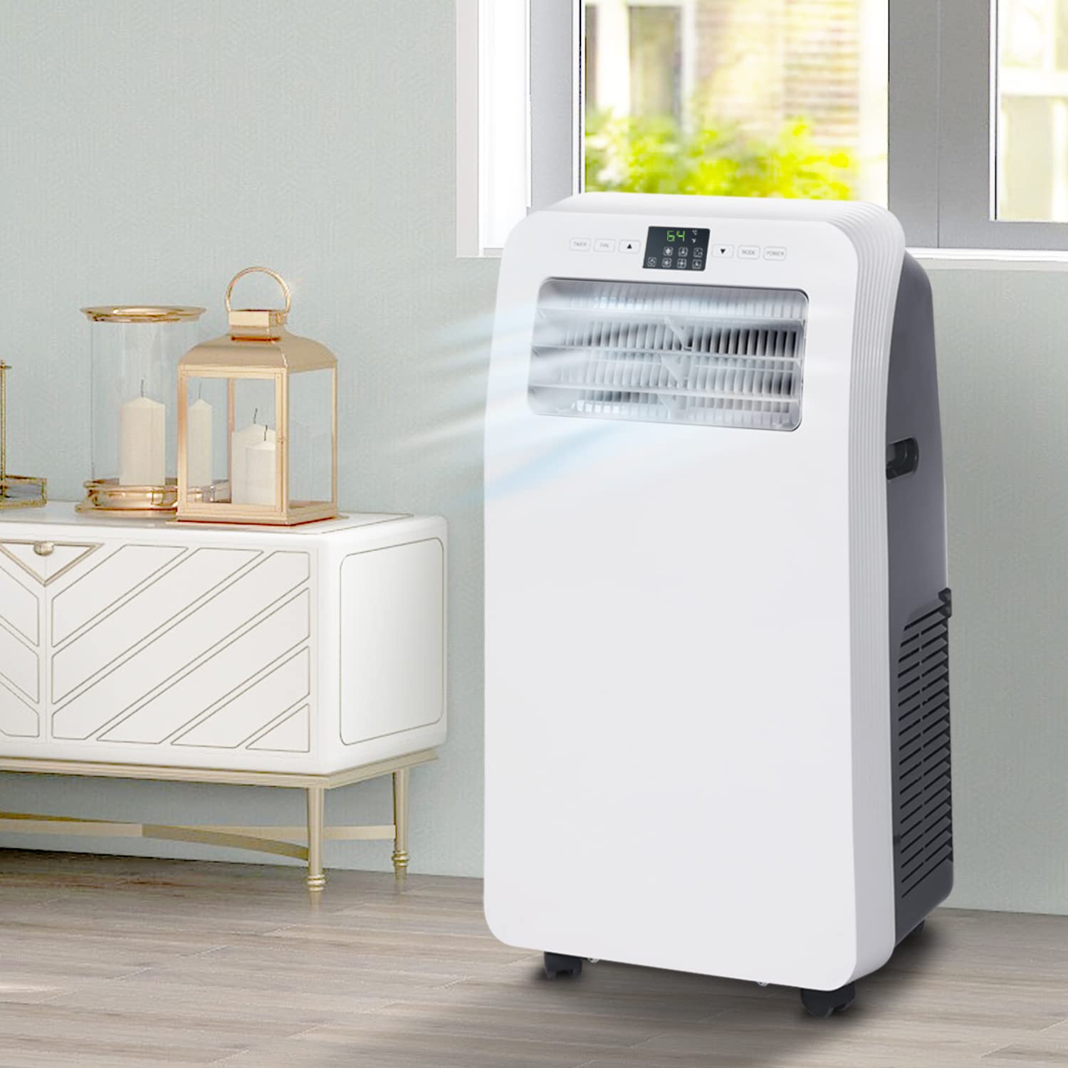 12,000 BTU Portable Air Conditioner with Built-in Dehumidifier & Fan Mode, 3-in-1 Quiet AC Cooling Unit Cools up to 400 sq. ft,LCD Display, Remote Control,Window Mount Kit Include