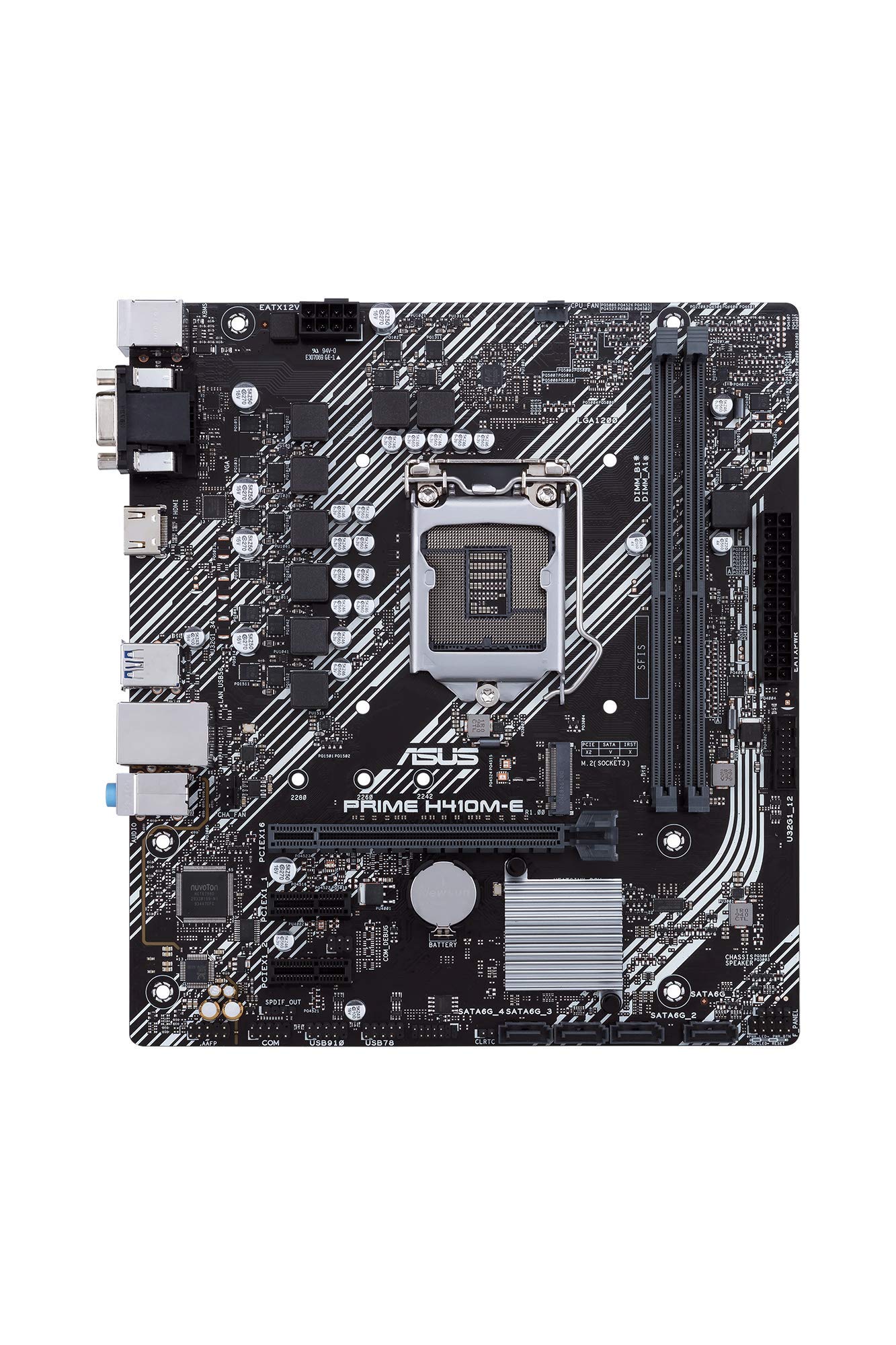 ASUS Prime H410M-E LGA1200 (IntelĀ® 10th Gen) Micro-ATX Motherboard (M.2 Support, HDMI, D-Sub, USB 3.2 Gen 1, COM Header, TPM Header, 4K@60Hz)