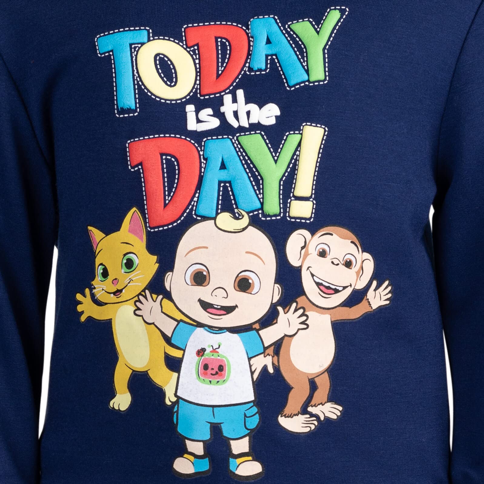 CoComelon Kiki Cat Mochi JJ Infant Baby Boys Fleece Sweatshirt and Jogger Pants Set Navy/Gray 18 Months