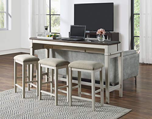 Lexicon Amelia 4-Piece Counter Height Dining Set, Antique White