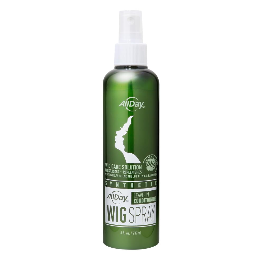 AllDay Locks Synthetic Wig Spray | Revitalizes & Refreshes | Cleanses & Extends Lifespan of Wigs & Hairpieces | Soft & Fresh Leave-In Conditioner, Grape Scent | 8 oz
