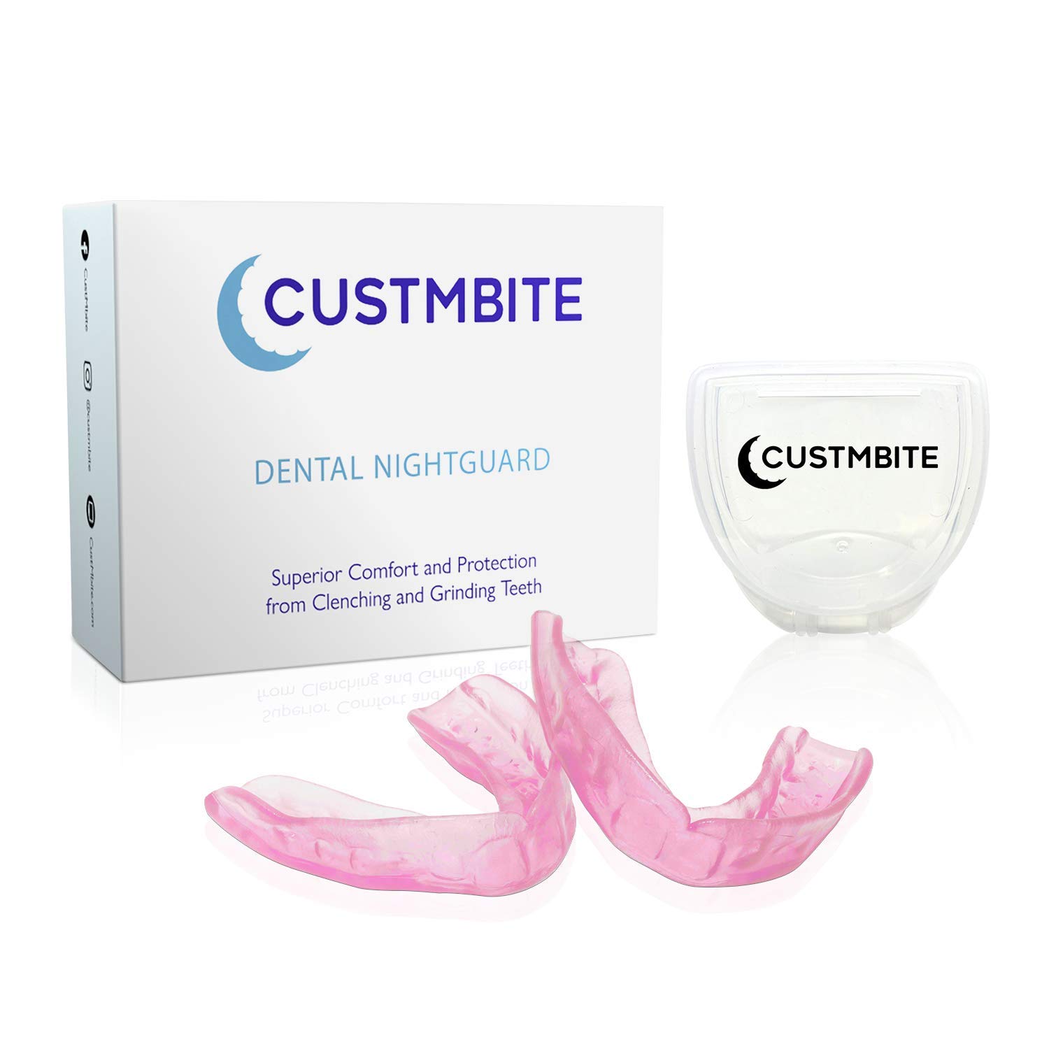 CustMbite Nightguard, Pink (2 Pack) - Made in USA - Night Guard for Teeth Grinding