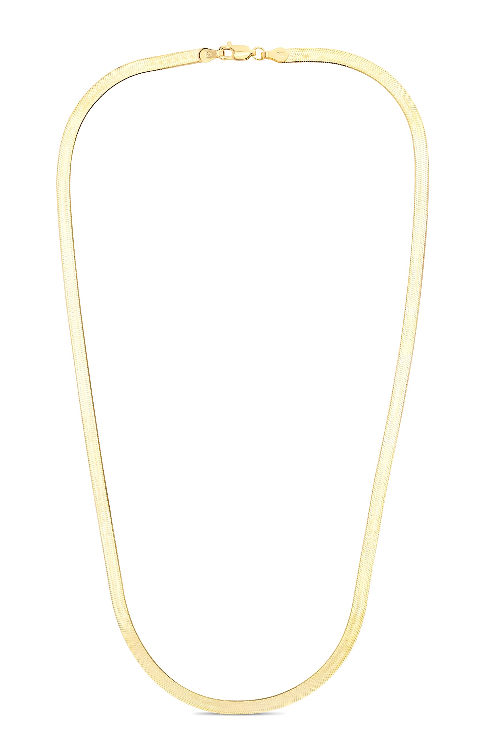 14K Yellow Gold 4mm Imperial Herringbone Chain with Lobster Lock