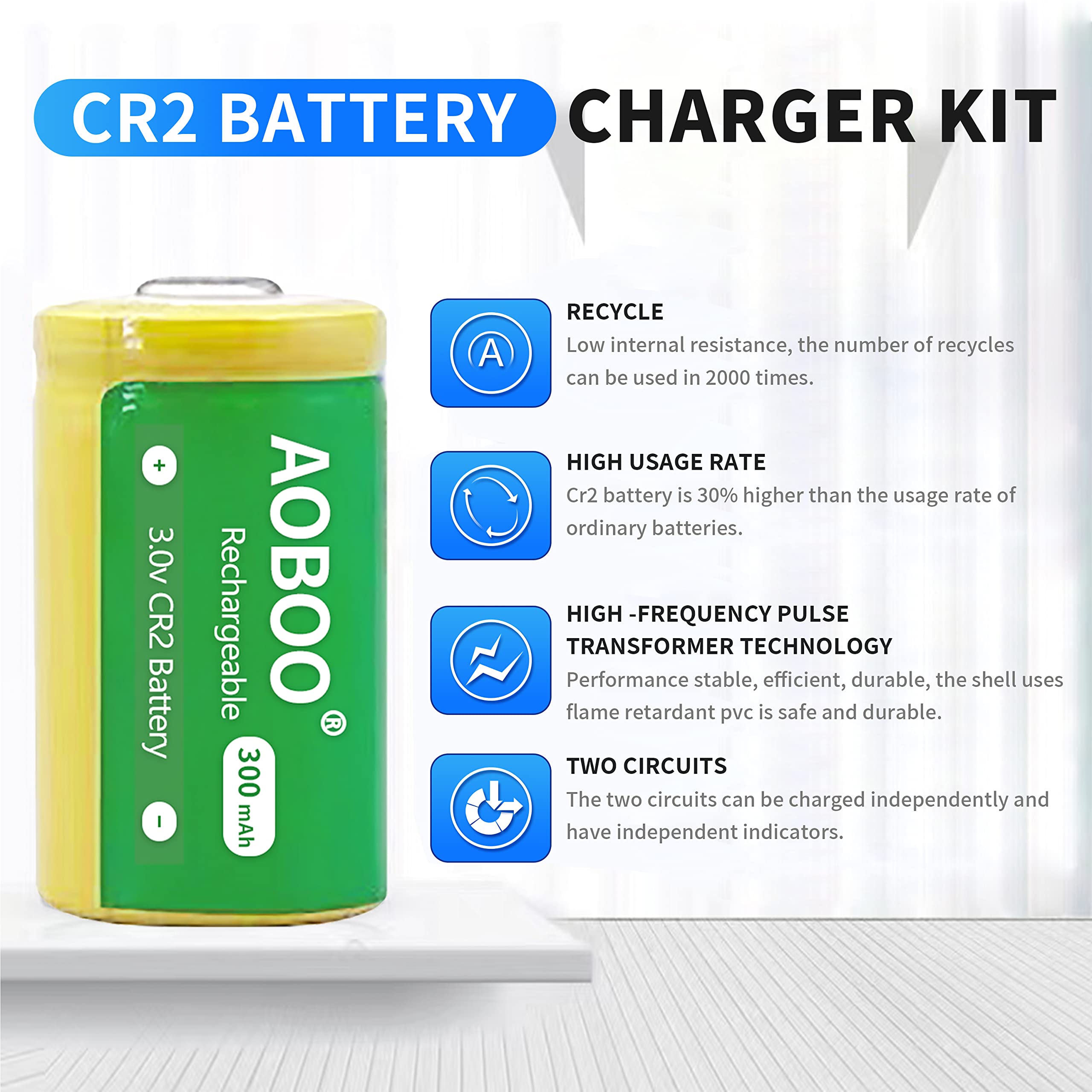 CR2 3V Camera Battery Chargers CR15H270 USB Charger with 4pcs 300Mah Rechargeable Battery for Photo Instant mini25 Camera Digital Harinezumi Sight Laser Golf Rangefinder Disc Brake