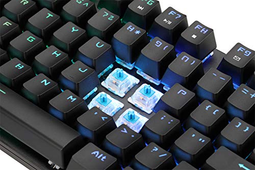 Adesso RGB Programmable Mechanical Gaming Keyboard with Detachable Magnetic Palmrest, 108 Keys, Black