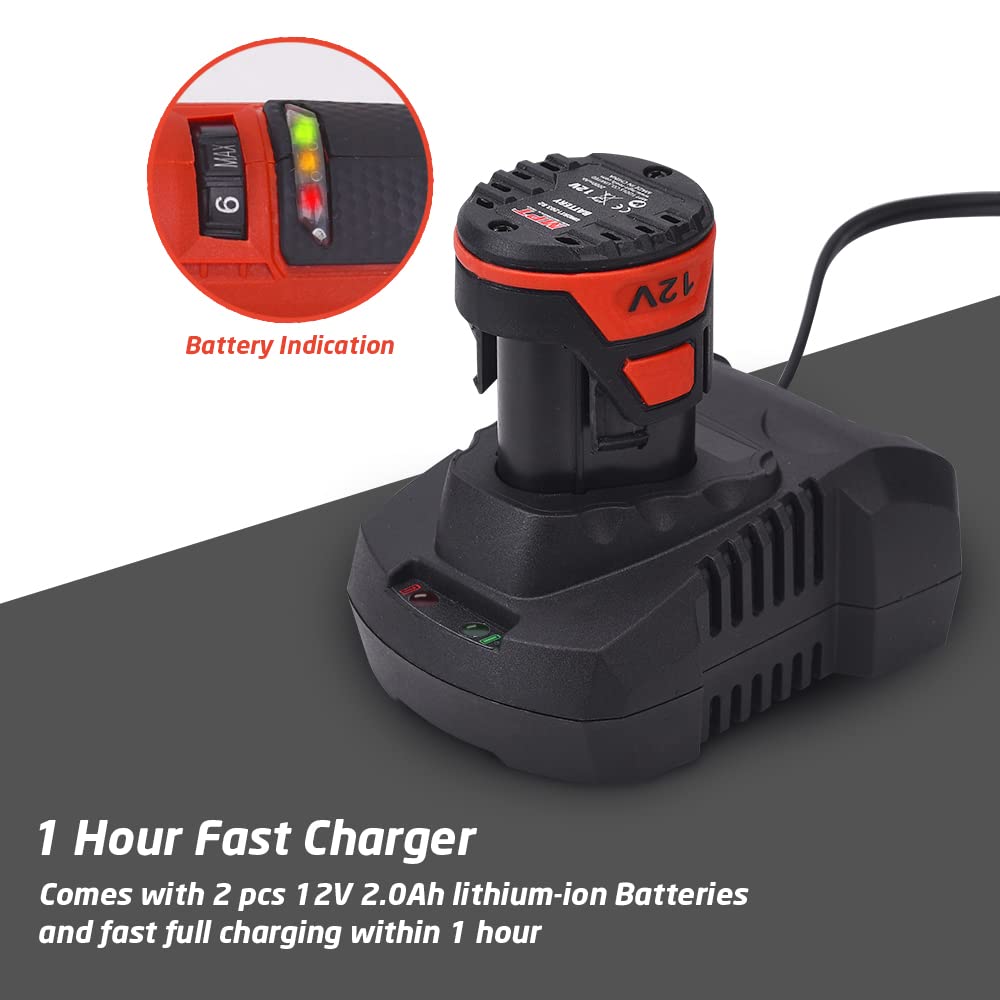 12V Cordless Rotary Tool - ANTOL Battery Powered Rotary Tool Kit - 1 Hour Fast Charger, 6 Variable Speed, Perfect for Cutting, Grinding, Wood Carving, Engraving, Polishing and Drilling, 49 Accessories
