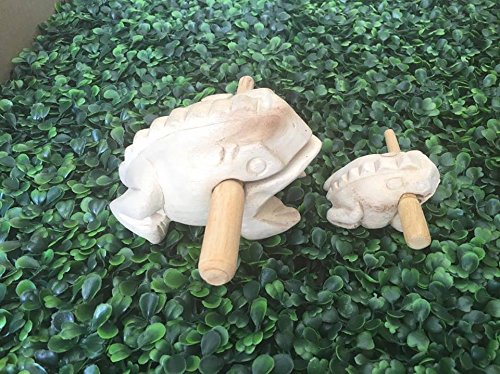 2x Deluxe Small 2" Wood Frog Guiro Rasp - Musical Instrument Tone Natural Wood Color World Percussion.