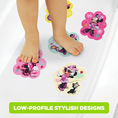 Disney's Minnie Mouse, Daisy, and Figaro Non-Slip Adhesive Tub Applique Decals for Kid's Shower and Bath Safety, Multicolor, 10 Pieces