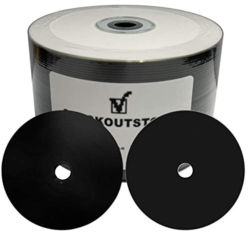 CheckOutStore 48x Black Bottom CD-R 80min 700MB Digital Vinyl Full Face (Pack of 100)