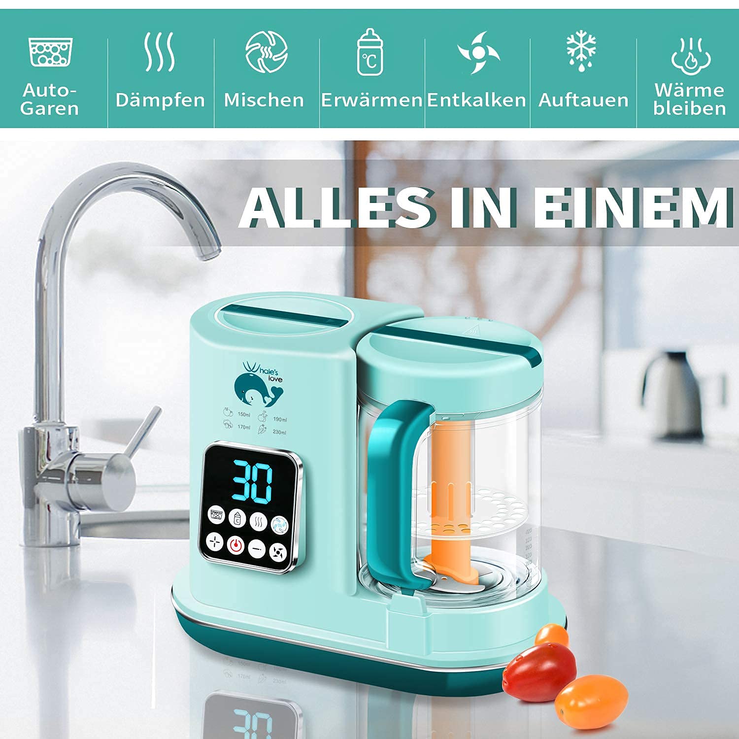Baby Food Maker | Baby Food Processor | Multi-Function Baby Food Steamer Grinder | Auto Cooking & Blending | Self-Cleaning Water Tank | Bottle Warmer | Make Nutritious Foods for Babiese