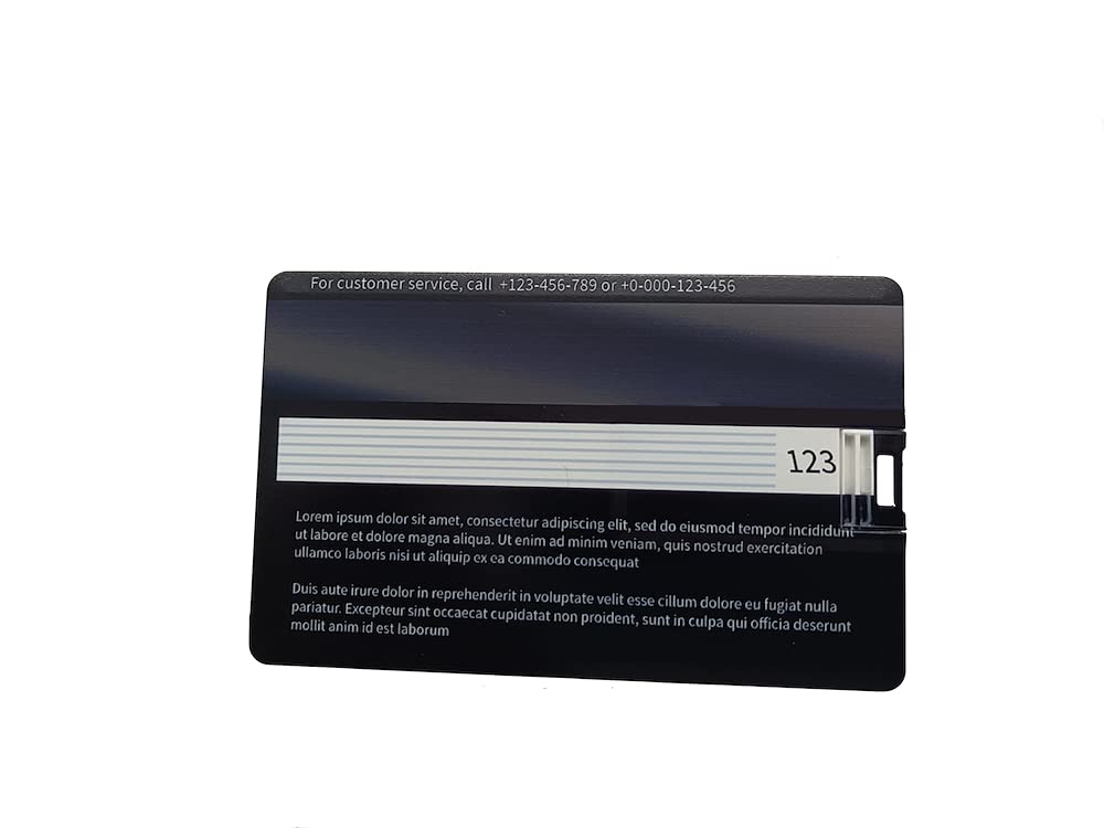 128 GB High Speed USB 2.0 Flash Drive Credit Card Design Thumb Drive Memory Stick Waterproof Accessories (Black)