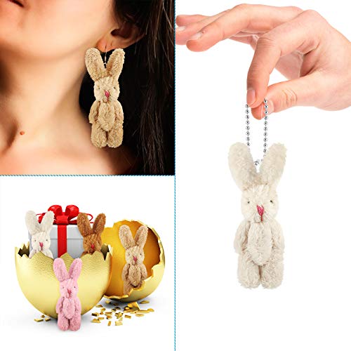 20 Pieces Mini Plush Rabbit Tiny Joint Rabbit 2.4 Inch Small Bunny Doll Soft Bunny Stuffed Animal Toys for Easter Birthday Cake Wedding Decorations Party Favors (Long Plush Style)