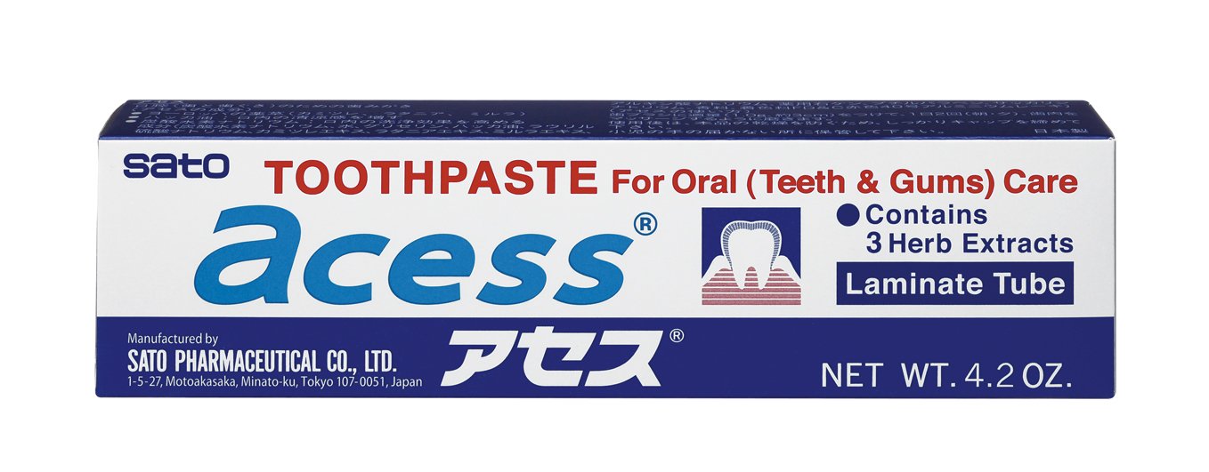 Acess Toothpaste for Oral Care, Herbal Toothpaste For Healthy Teeth and Gums, Pack of 1, 4.2 Ounce, Made in Japan