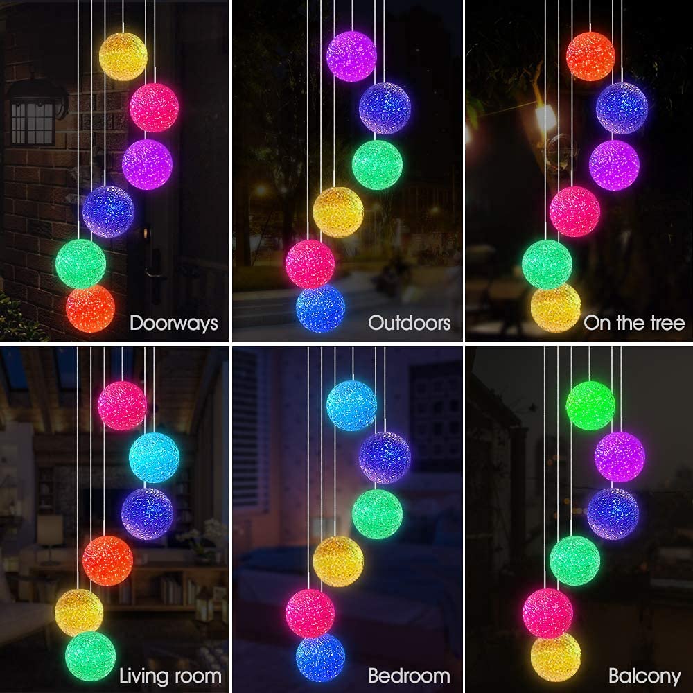 AceList Ramadan Decorations Solar Wind Chimes with Moon Star Lights Patterns, Moon Star Wind Chimes for Ramadan Mubarak Eid Decorations
