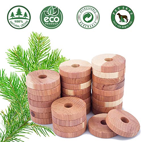 ACMETOP 30 Pack Cedar Blocks for Clothes Storage, 100% Natural Cedar Hangers Balls, Cedar Rings for Closets & Drawers.