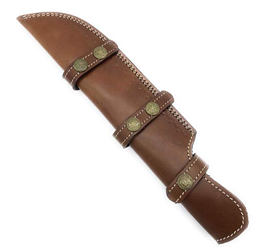 13.25" long custom handmade leather sheath for 8"β8.5" cutting blade knife