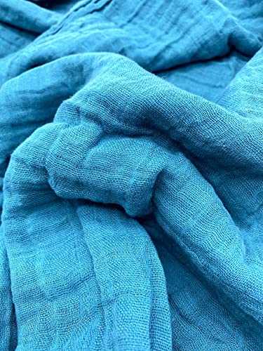 Cute New York Premium Cotton Muslin Swaddle Blankets for New Born Boys Girls (Lake)