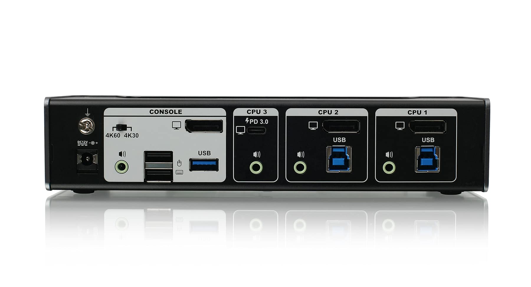IOGEAR 3-Port 4K USB-C DisplayPort KVMP Switch - 45W USB-C Power Delivery - 4K 60Hz - Front Panel or Hotkey Selection - Supports HD Audio - MST Support Expand to 2 DisplayPort Monitors - GCS1953