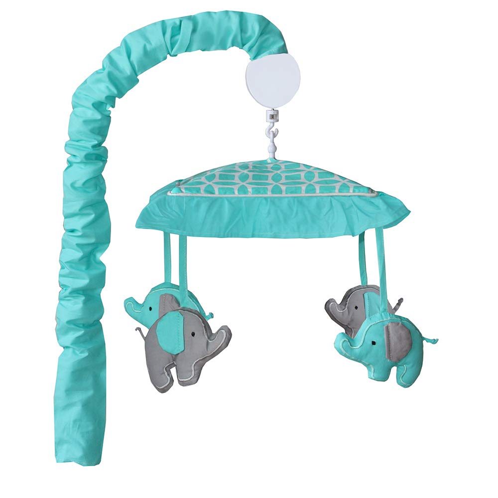 BabyFad Animal Print Turquoise 9 Piece Baby Crib Bedding Set 100% Cotton