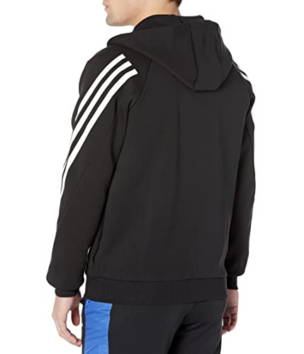 adidas Men's Future Icon 3-Stripes Full-Zip Hoodie, Black/White, X-Large