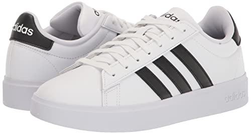 adidas Men's Grand Court 2.0 Tennis Shoe, FTWR White/Core Black/FTWR White, 9.5