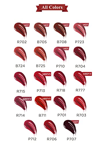 COLORKEY Lip Gloss Mirror Series, Hydrating Lip Gloss with Essential oil, High Shine Glossy Lip Tint, Hydrated & Fuller-looking Lips, Long-Lasting Liquid Lipstick(P710)