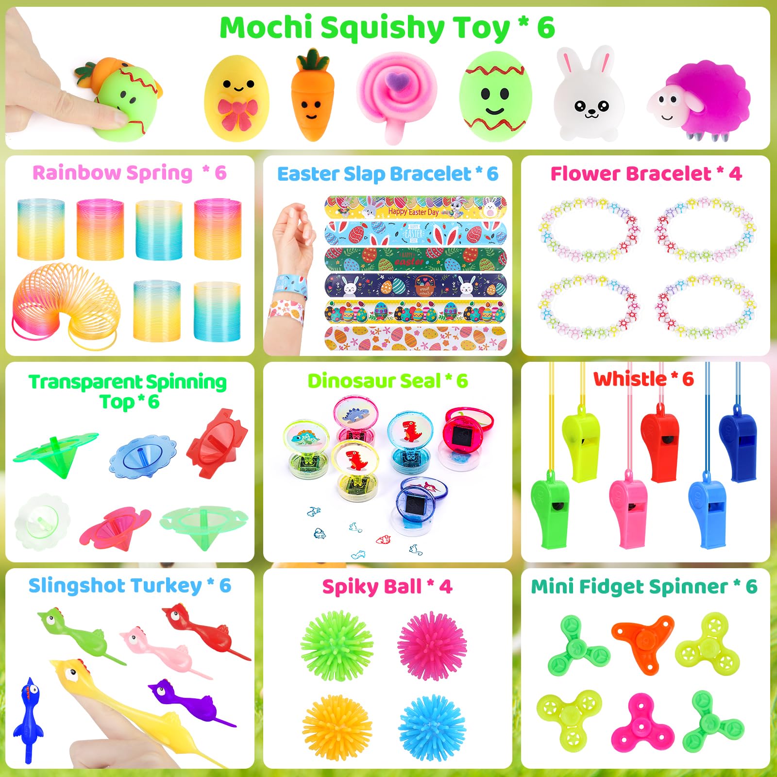 120 Pcs Prefilled Easter Eggs with Toys Inside, Pre Filled Plastic Easter Eggs Bulk for Easter Egg Hunt Supplies, Easter Party Favors, Easter Basket Stuffers Filler, Pre Stuffed Easter Eggs for Kids