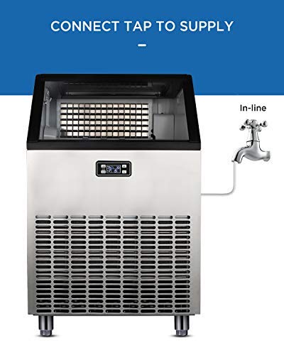 COOLLIFE Commercial Ice Maker - Produces 200lbs of Ice in 24 Hrs with 55lbs Storage Bin (200LBS/24H)