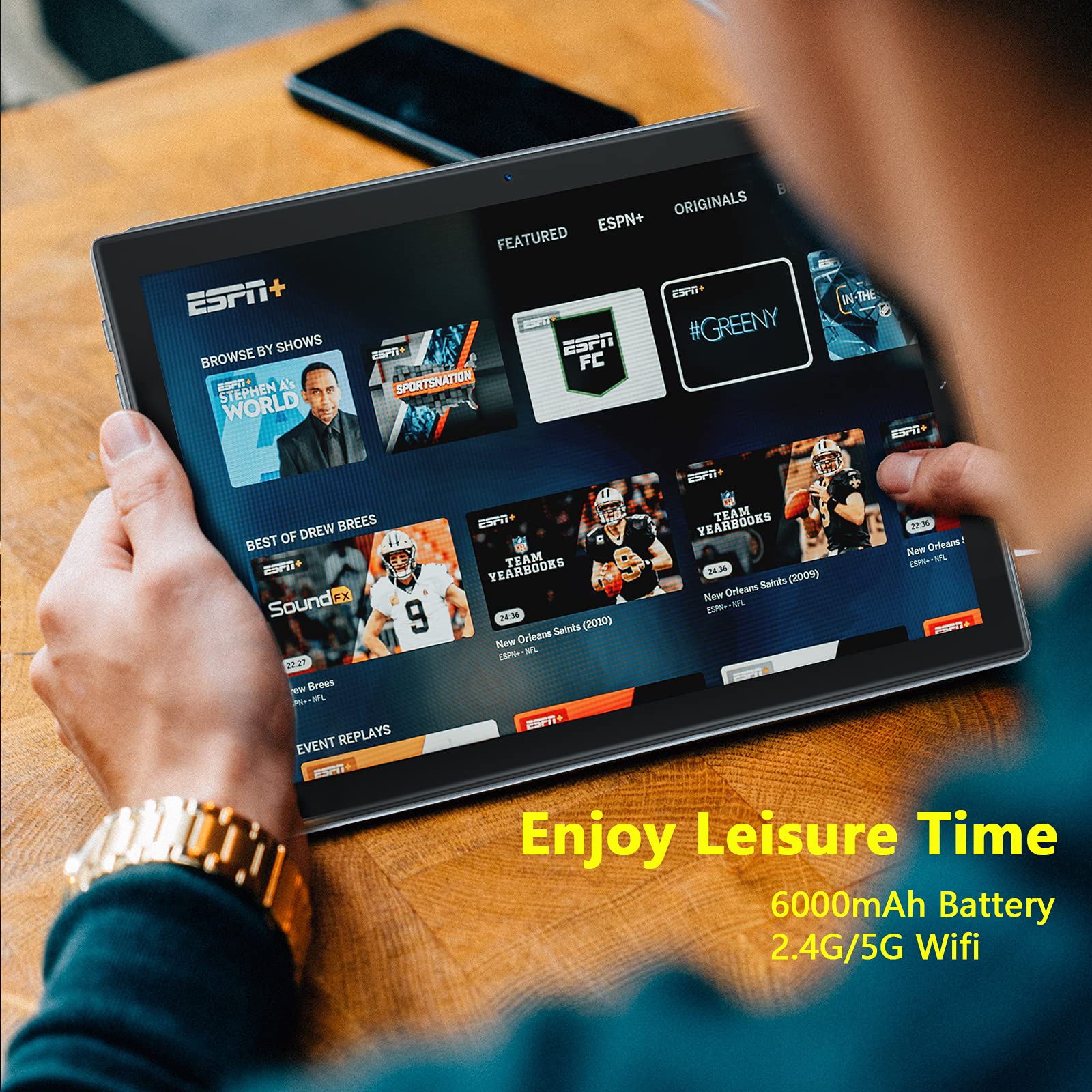 NINTAUS Tablet 10 inch, 5G WiFi Tablet with Android 9.0 OS, Octa-Core Processor Tablet PC, 2GB RAM, 32GB ROM, IPS HD Display, 13MP Front Camera, 6000mAh Battery, Bluetooth, GPS, Grey