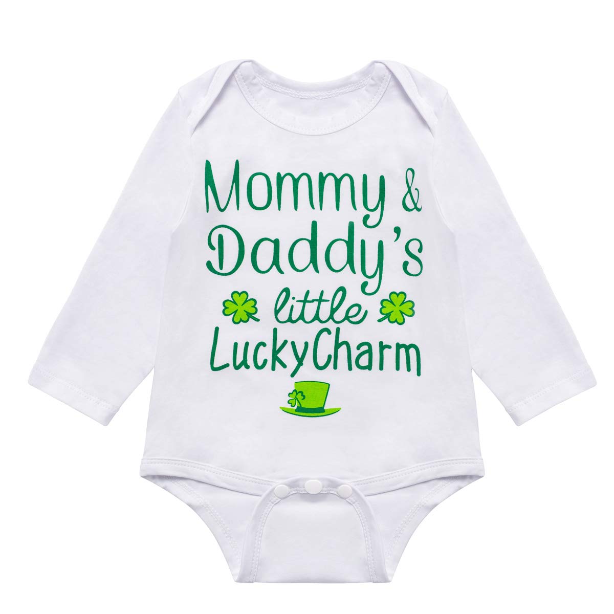 Baby Girls Outfit Set St Patrick's Day Clothes Long Sleeve Bodysuit+Tutu Skirt+Headband+Leg Warmers (3-6 Months) Green