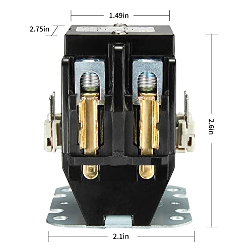 2 Pole AC Contactor, Generic Heavy Duty 40Amp 24V Coil Air Conditioner Contactor Condenser Compressor Contactor, Definite Purpose Contactor