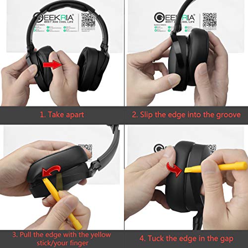 Geekria QuickFit Protein Leather Replacement Ear Pads for Skullcandy Venue Wireless ANC Headphones Earpads, Repair Parts (Green)