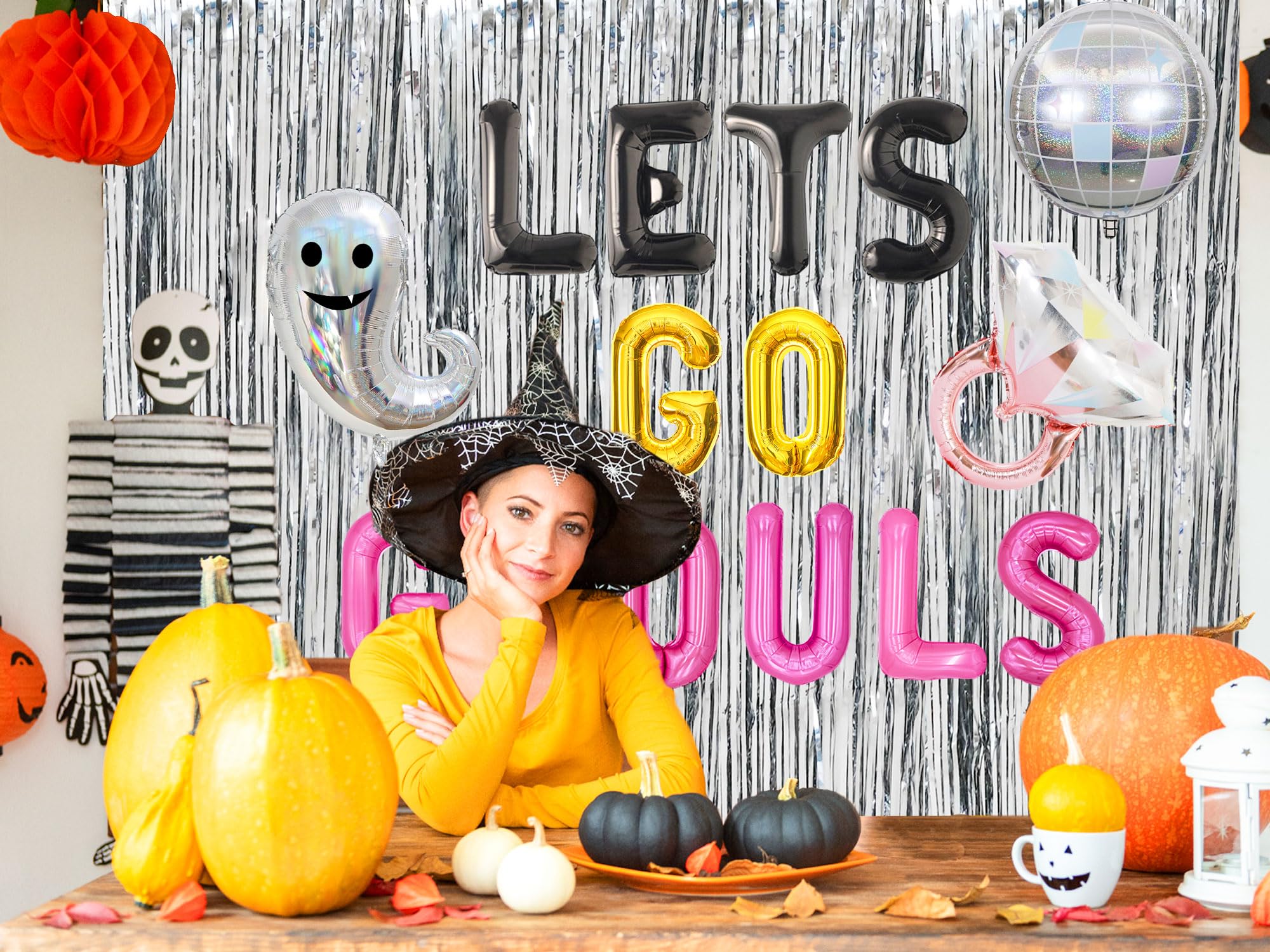 16 PCS Lets Go Ghouls Party Decorations Boos Before I Dos Balloons Halloween Bride Shower Bachelorette Engagement Bach Decor