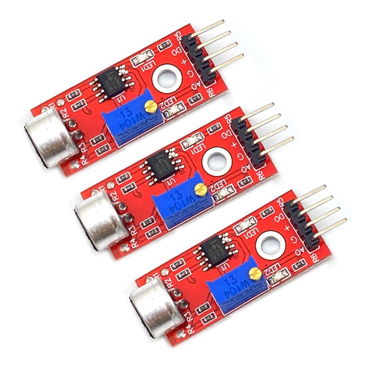 Kiro&Seeu 3PCS High Sensitivity Microphone Sensor AVR PIC Sound Detection Module Compatible with Arduino Raspberry Pi STM32