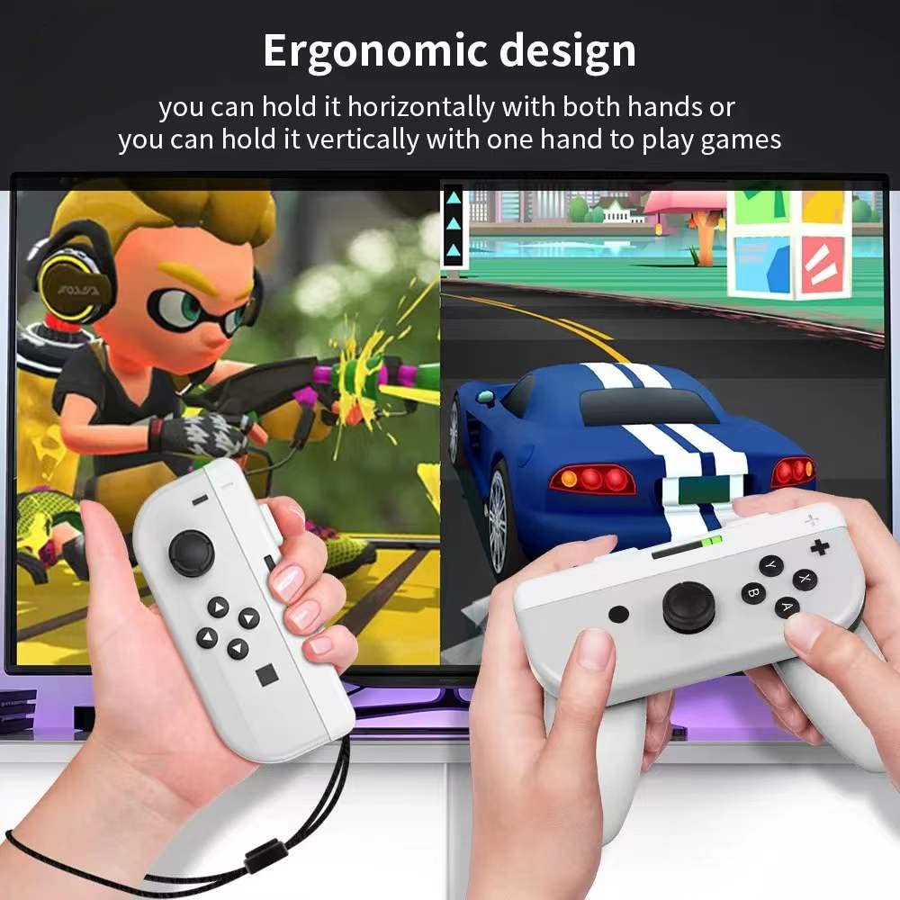 2 Pack Swtich Joycon Grips Compatible with Nintendo Switch & Switch OLED Joy-Con Controllers, Ergonomic Design Grip Handle Kit for Nintendo Switch