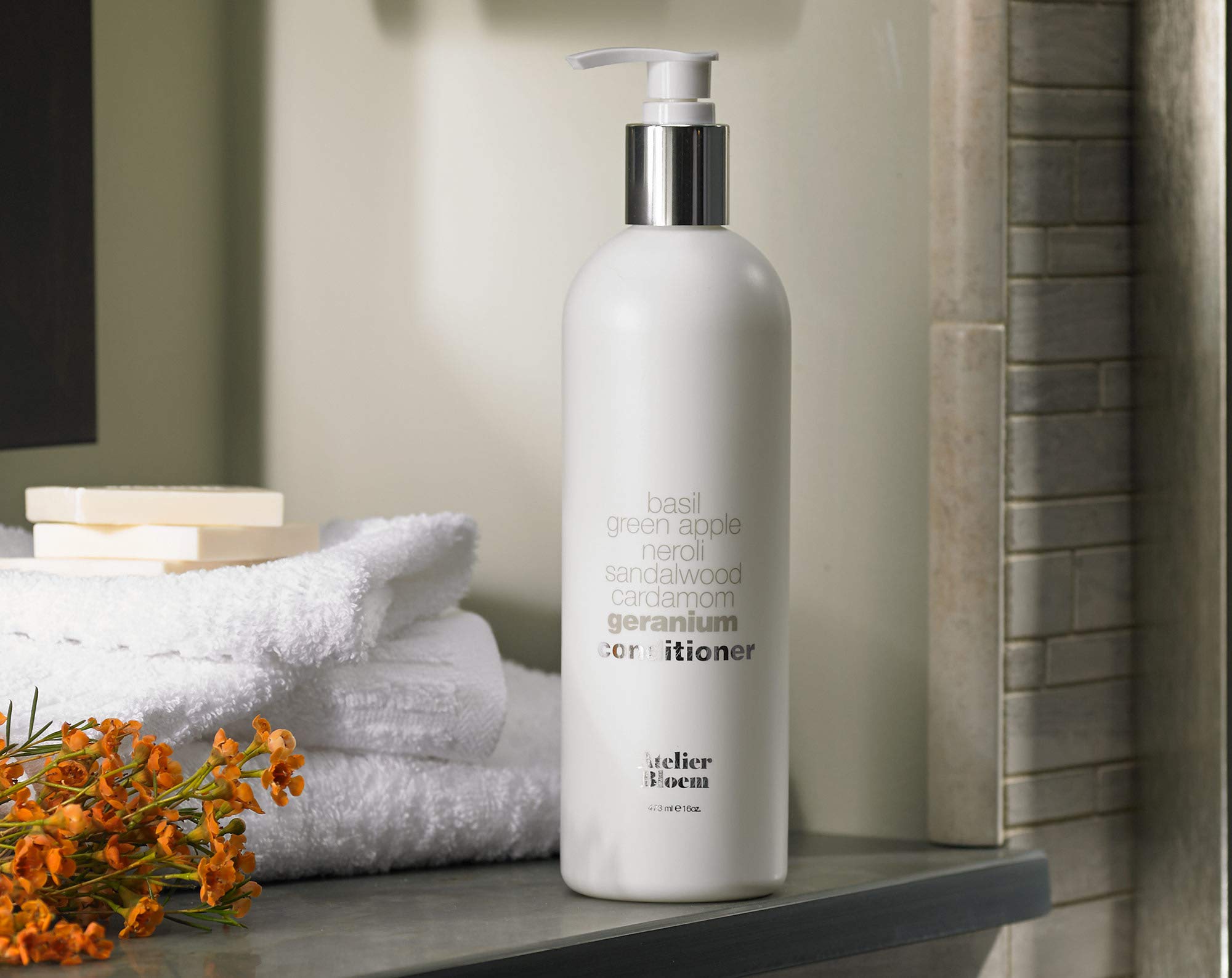 Atelier Bloem Geranium Strengthening Conditioner - Kimpton Hotel Collection - Bath & Body - Basil, Green Apple, Neroli, Sandalwood, Cardamom and Geranium - 16 oz.