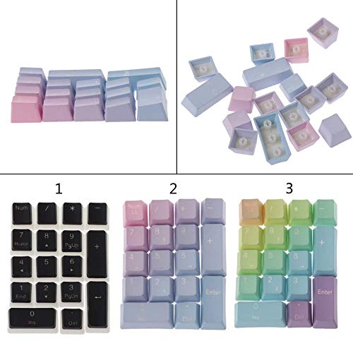 Gaming Mouse and Keyboard 17 Keys RGB Top Printed PBT Backlit Keycap for Mechanical Keyboard (Color : Purple Powder)