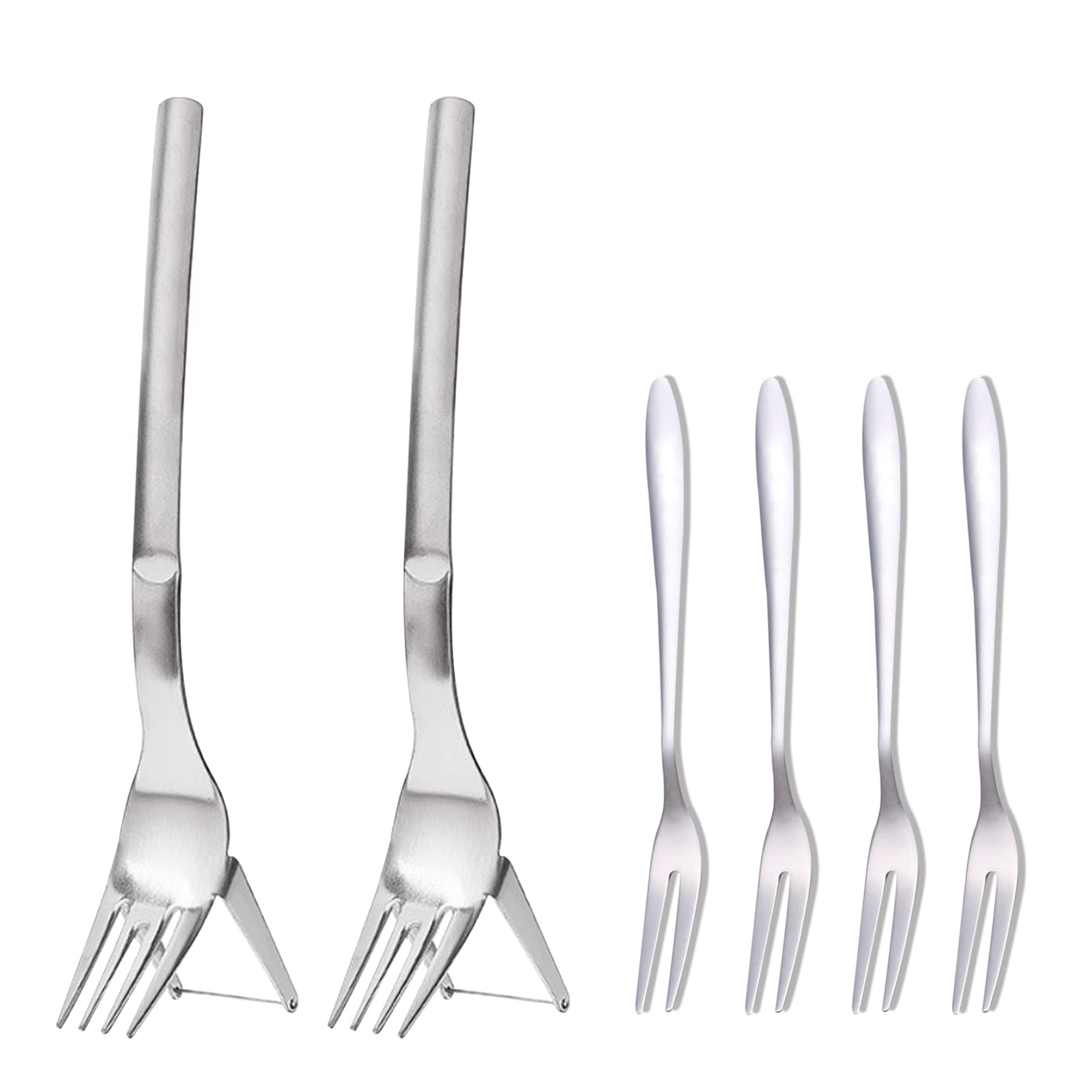2 Packs 2-in-1 Watermelon Slicer Cutter & 4 Pieces Stainless Steel Fruit Fork, Watermelon Fork Slicer Artifact, Summer Watermelon Cutting Tool for Family Parties Camping