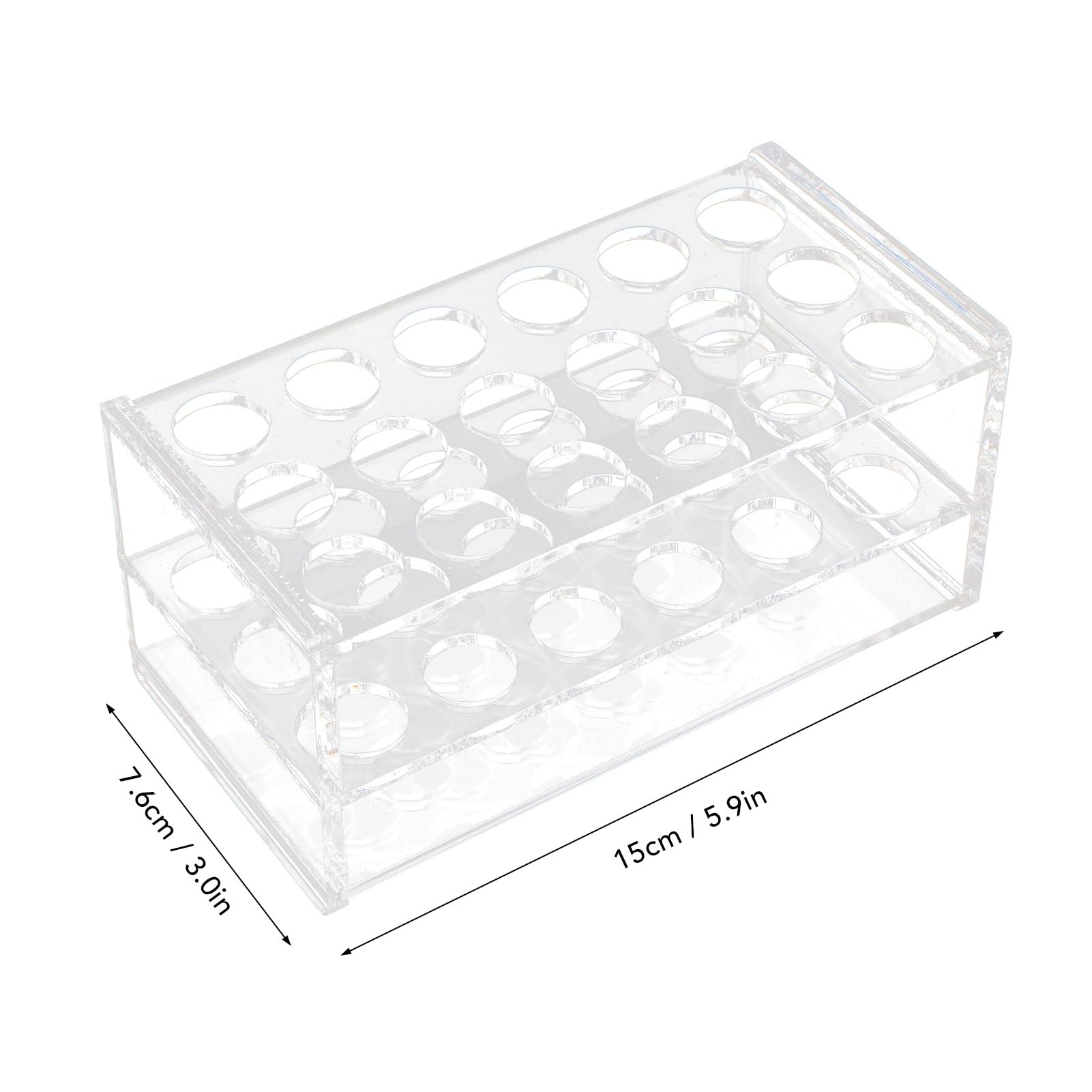 17mm Test Tube Rack with 18 Holes - Durable Transparent Centrifuge Tube Holder for 10ml and 15ml Test Tubes