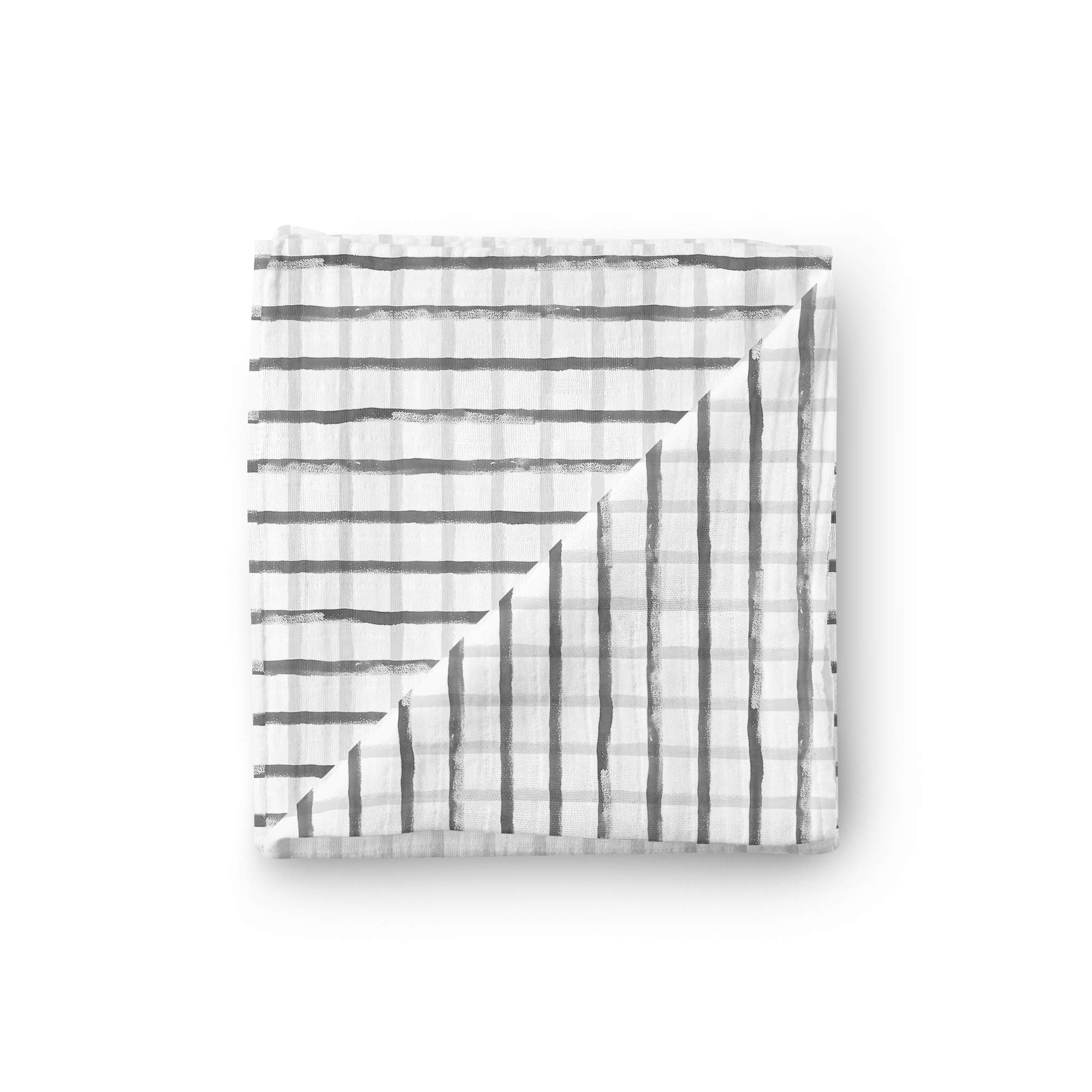 AENNE BABY Muslin Swaddle Blanket for Boys & Girls, Infant Toddler Quilt, Luxurious Wrap, Soft and Silky Stroller & Nursing Cover, Grey Watercolor Mesh Blankie, Large 47"x 47", 1 Pack