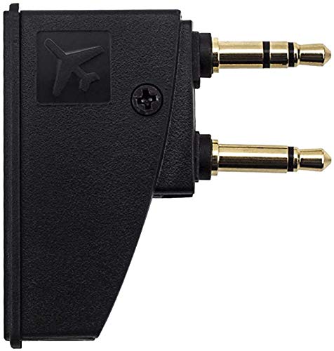 Xivip 3.5mm QC45 Airplane Headphone Adapter Compatible with Bose Quiet Comfort QC45 QC3 QC25 QC35 QC20 AE2 Headphones (Black)