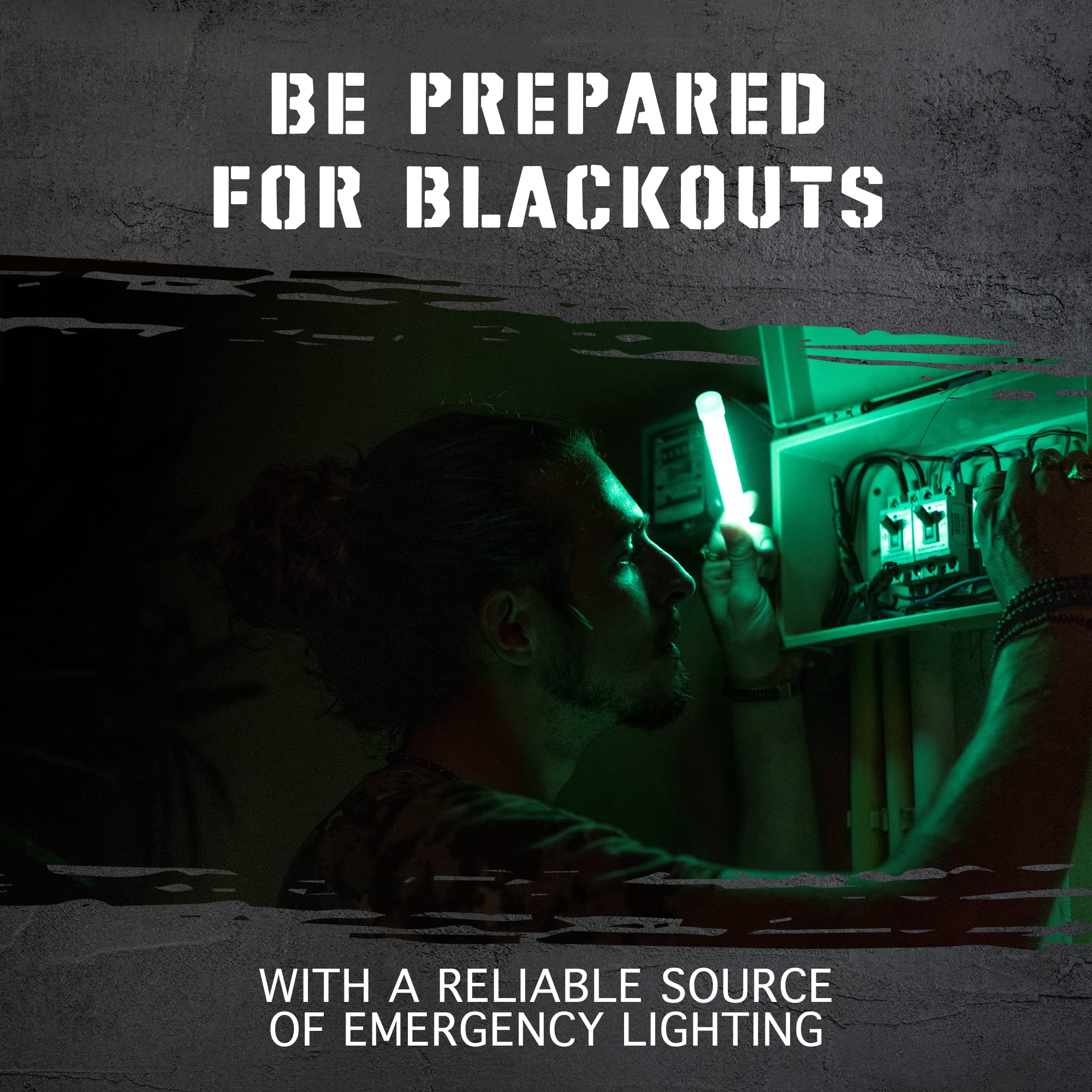 20 Ultra Bright Emergency Glow Sticks - Individually Wrapped Long Lasting Industrial Grade Glowsticks for Survival Gear, Camping Lights, Power Outages and Military Use (Green)