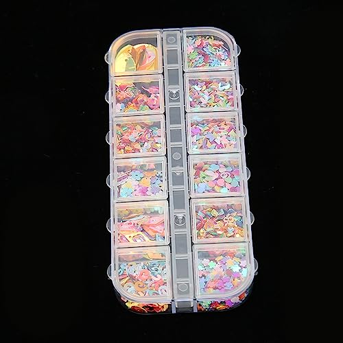 Art Glitter Sequins, Attractive Wide Application Nail Decals Flakes Various Shapes Decoration for Nail Art Craft Makeup