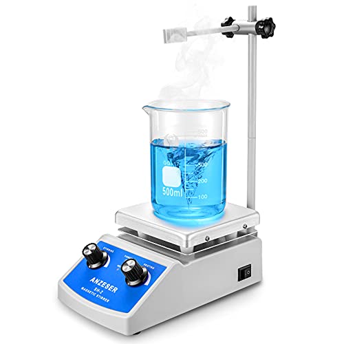 ANZESER Magnetic Stirrer Hot Plate, 100-2000rpm Magnetic Hotplate Stirrer, 180W Heating Power 716℉ Hot Plate Stirrer, 5×5 Inch Magnetic Stir Plate